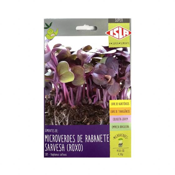 Microverdes de Rabanete Sarvesh Roxo - 4.50gramas de Sementes - ISLA ...