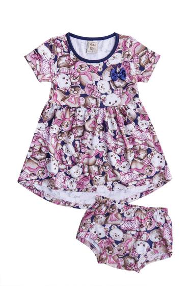 Mika Mix - Conjunto Vestido e Tapa Fralda Ursinho - MM1827-Ursinhos ...