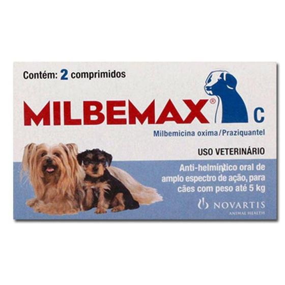 Milbemax Cães Até 5 kg - 2 Comprimidos - Novartis - Farmácia Pet ...