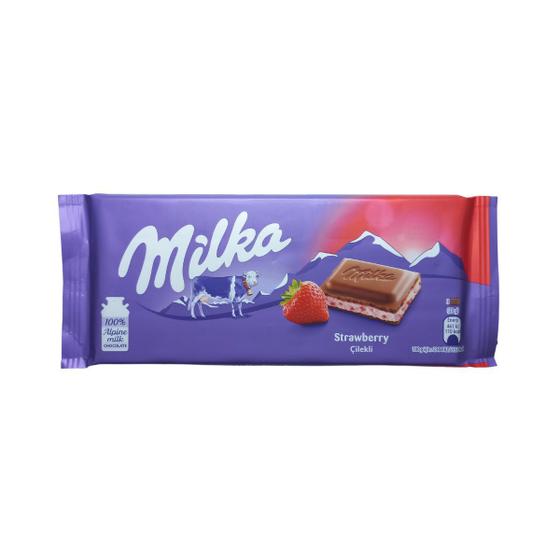 Milka Strawberry 100g - Chocolate / Barra de Chocolate - Magazine Luiza