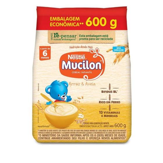 Mingau Aveia e Arroz Mucilon NESTLÉ Sachê 600g - Flocos de Cereal ...
