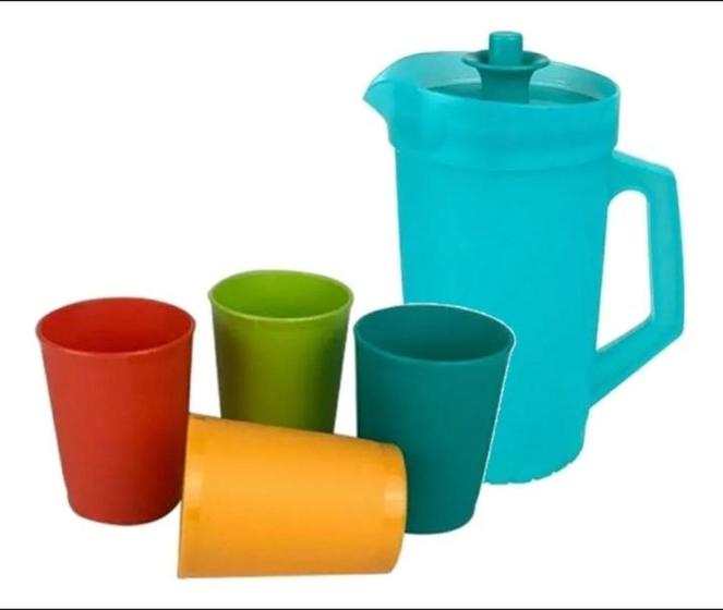 Mini A Jarra 250 ml +4 copinhos (60 ml cada),da Tupperware - Conjunto ...