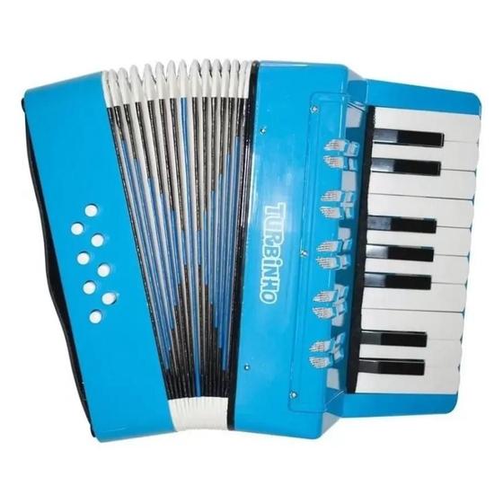 Mini Acordeon Turbo Turbinho 8 Baixos Azul Claro Sanfona - Instrumento ...