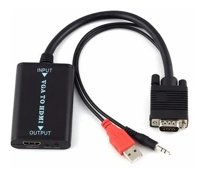 Mini Adaptador Conversor Vga- 2hdmi Entrada Vga E Saida Hdmi ...