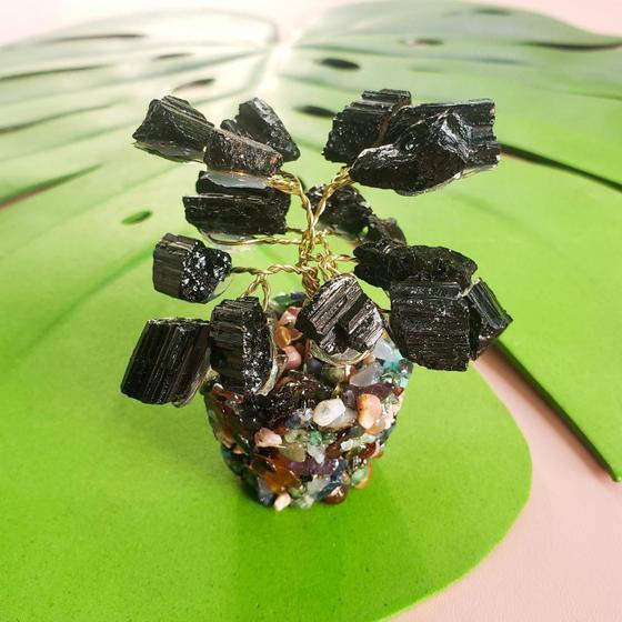 Mini Árvore Turmalina Negra Proteção Contra Energia Negativa - Mahlaga ...