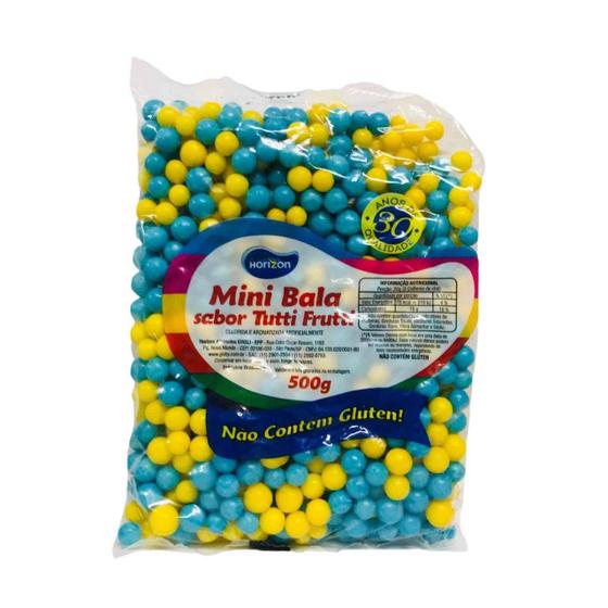 Mini Bala Sabor Tutti-Frutti Confeito Azul E Amarela 500G - Horizon ...