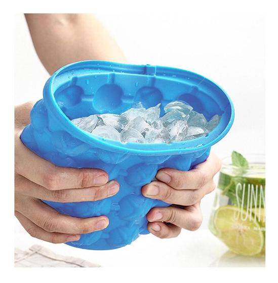 Mini Balde Forma Gelo Em Silicone Ice Magic Cube Da Tv Pratico faz ...