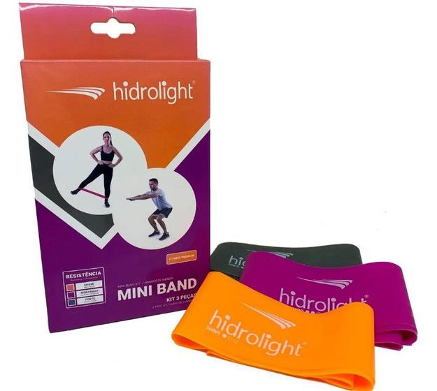 Mini Band Kit 3 Forças faixas p/ Exercício Pilates Funcional ...