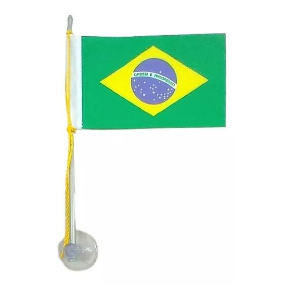Mini Bandeira Do Brasil C/ Ventosa Poliéster (5,5cm X 8,5cm) - SP ...