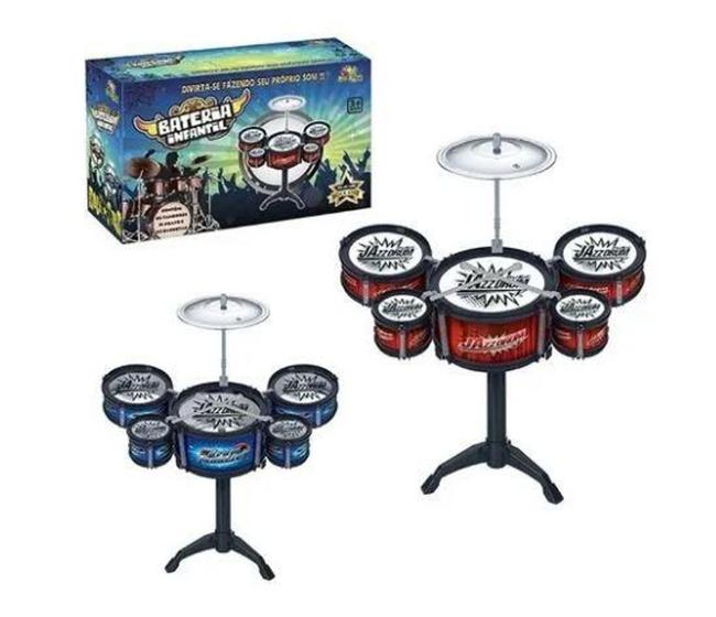 Mini Bateria Infantil Crianças 5 Tambores 1 Prato Musical - Art Brink ...