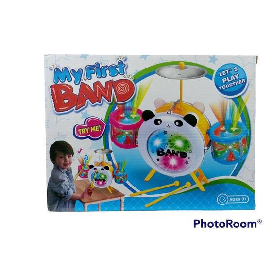 Mini Bateria infantil Tambores Coloridos Com Luz Panda - D TOYS ...
