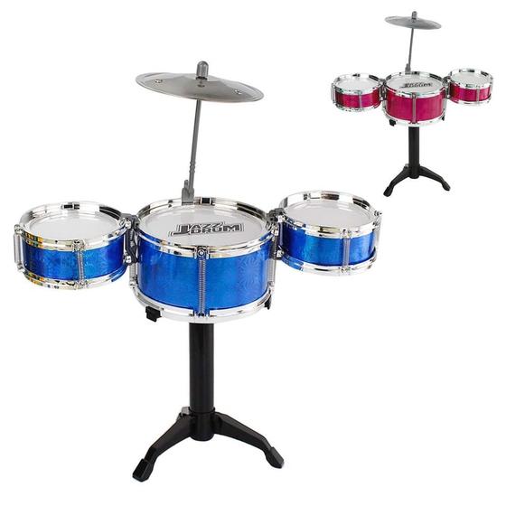 Mini Bateria Musical Infantil Brinquedo Criança 3 Tambores - NM ...