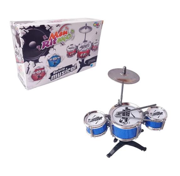 Mini Bateria Musical - Meu Ritmo Jazz Drum Music AZUL - Wellkids WB7695 ...