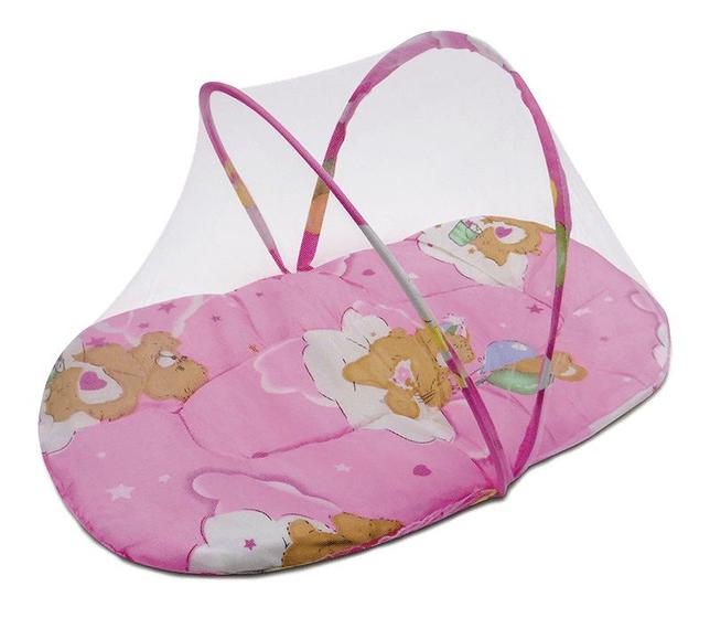 Mini Berço Portátil Bebê Mosquiteiro Rosa Pais & Filhos 7842 - Berço ...