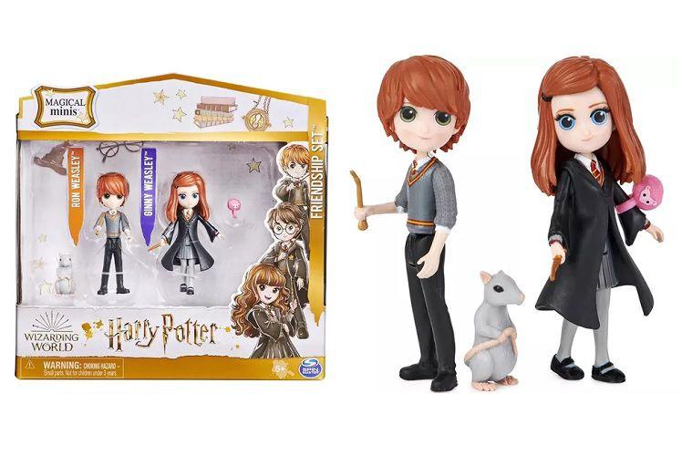 Mini Bonecos Harry Potter Pack da Amizade Amuletos Mágicos Ron e Gina ...