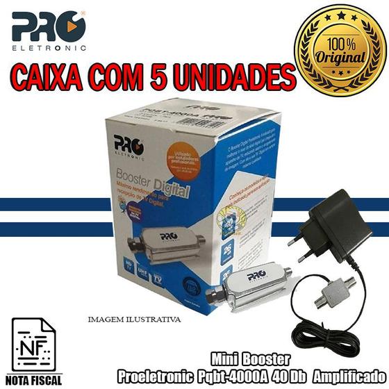 Mini Booster Proeletronic Pqbt-4000A 40Db Amplificado Caixa com 5 ...