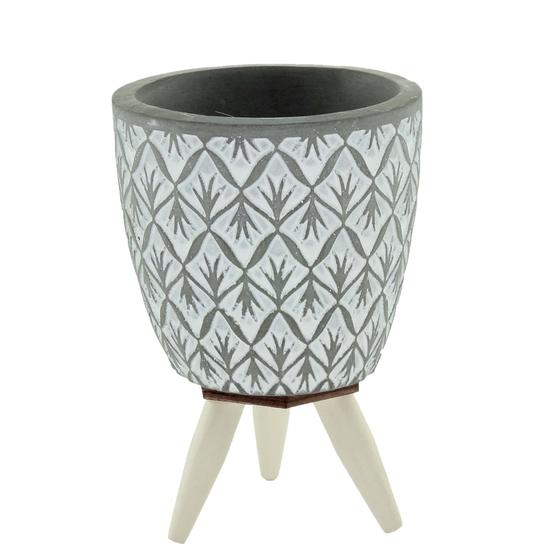 MINI CACHEPOT CONCRETO LOSANG LEEF CINZA COM PE 7,5 x 7,5 x 11 cm - Casa Del Grande - Cachepot ...