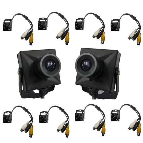 Mini Camera CCD CMOS CCTV Kit 10 Und preto e Branco Casa Segurança ...