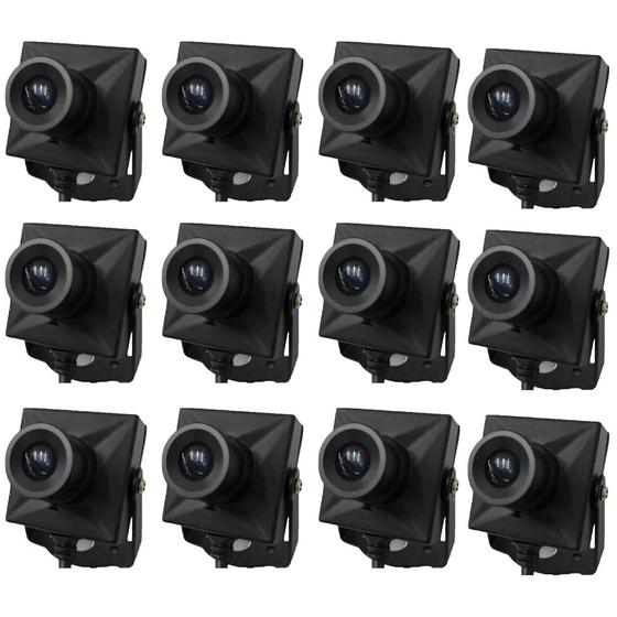 Mini camera CCD CMOS CCTV Kit 12 Und Segurança preto e Branco Casa ...