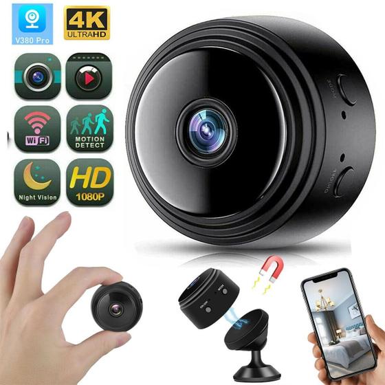 Mini Câmera de Segurança Vigia Espiã Sem Fio Wi-Fi Hd Recarregável ...