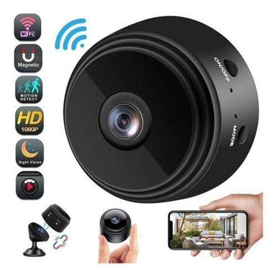 Mini câmera espiã sem fio wi-fi rotação 120 visão noturna moderna ...