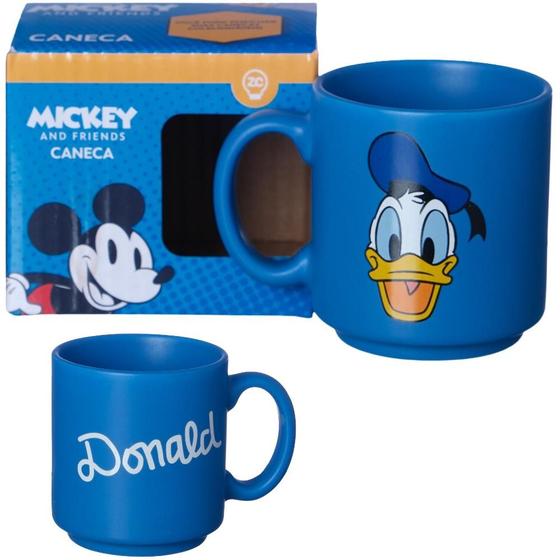 Mini Caneca Pato Donald Azul Café Expresso Empilhável Cerâmica 100ML ...