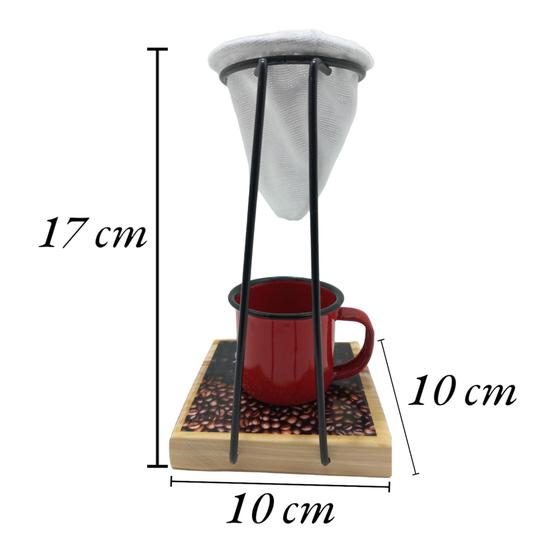 Mini Coador Café Individual Suporte + Xicara Esmaltada - Art house ...