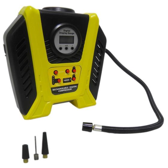 Mini Compressor Ar Recarregavel Digital USB Automotivo Portatil Carro ...