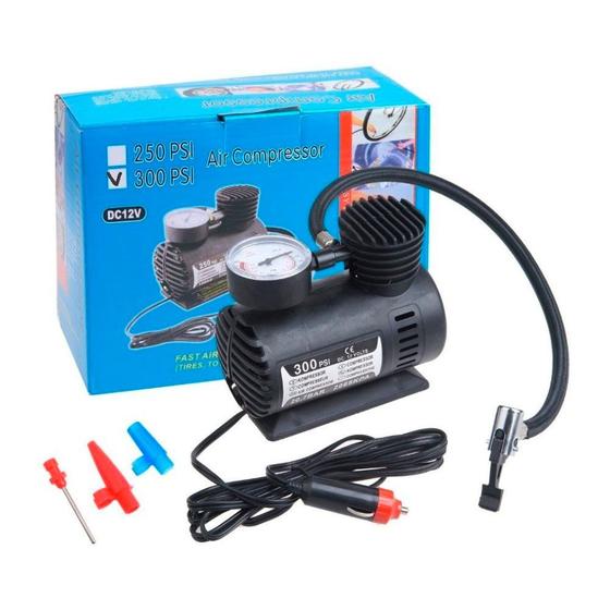 Mini Compressor de Ar 12V Automotivo Multiuso 300psi 3 Bicos - Bravo ...