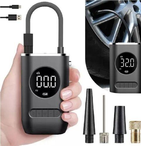 Mini Compressor De Ar Digital Portátil Recarregável Usb Bico Calibrador ...