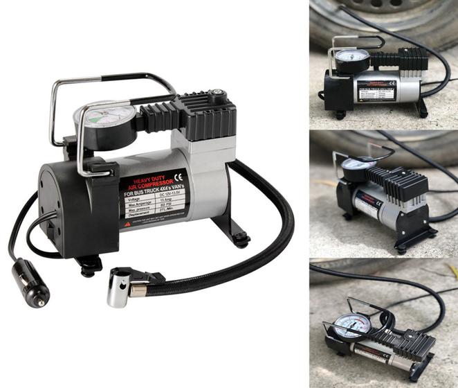 Mini Compressor De Ar Portátil Veicular Bomba Para Encher E Calibrar Pneu Infláveis Profissional ...