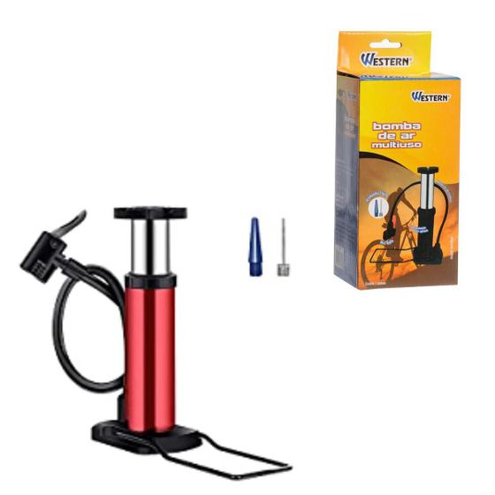 Mini de Bomba Ar Tipo Pedal Multiuso Para Pneu de Moto Carro Bike Bola ...