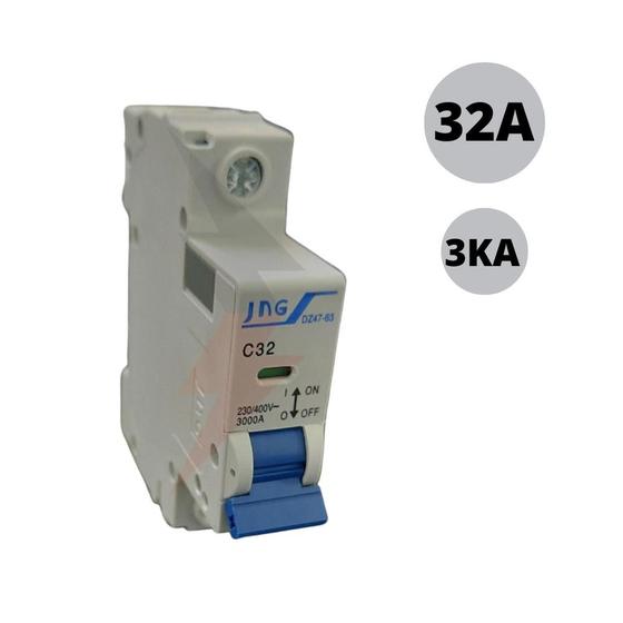 Mini Disjuntor Unipolar automatico Com Curva C 32a - jng - Disjuntor Din - Magazine Luiza