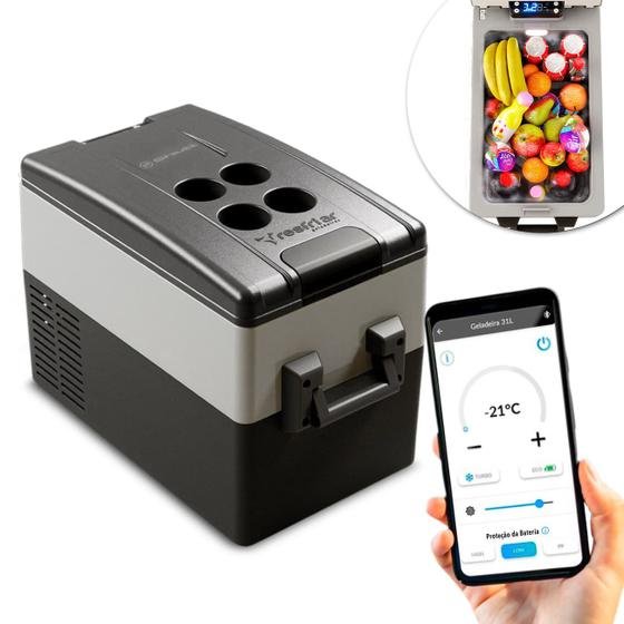 Mini Geladeira Portátil Resfriar 31 Litros Quadrivolt 12/24V e 100/240V ...