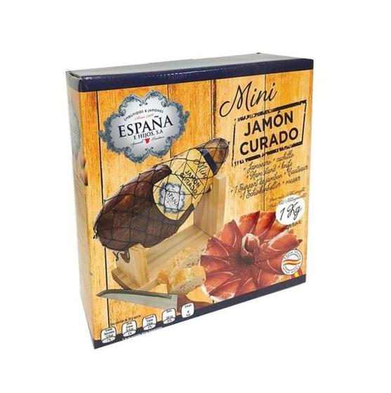 Mini Jamón Curado España 1 Kg Com Suporte E Faca - Embutidos & Jamones ...
