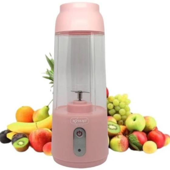Mini Liquidificador Portátil 4 Lâminas Suco Gelo 300 Ml Rosa - Knup ...