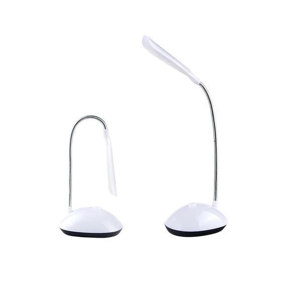 Mini luminária de mesa com 4 led's para leitura 360º flexível a pilha ...