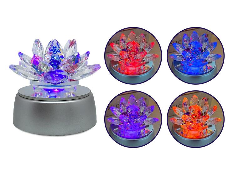 Mini Luminária Decorativa Led Flor De Lótus Cristal Várias Cores - MP ...