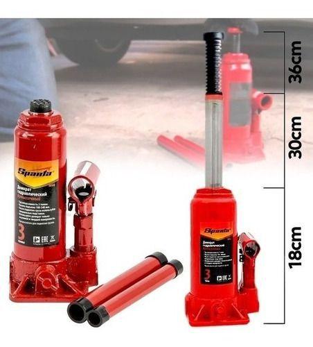Mini Macaco Hidráulico Tipo Garrafa Forte 3 Toneladas Vermelho Estepe ...