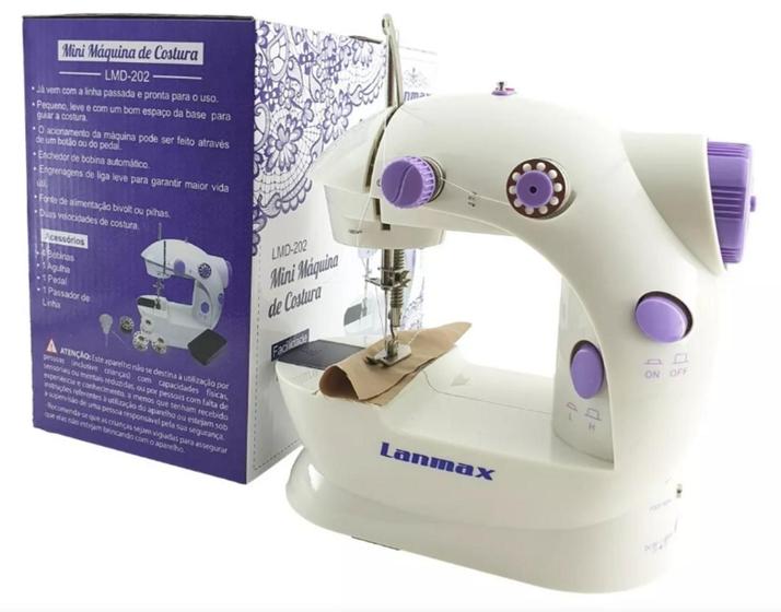 Mini Máquina De Costura Reta Pedal Portátil Rosa 110v/220v lanmax ...