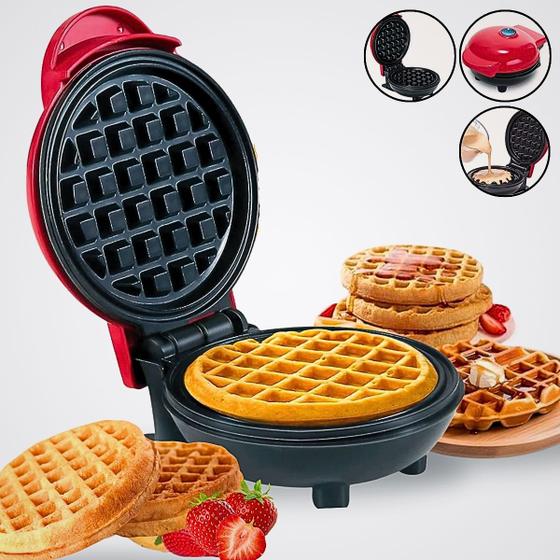 Mini Máquina de Fazer Waffle Panqueca Grill Elétrico antiaderente 110v - 01Esporte - Máquina de ...