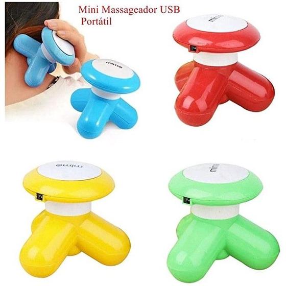 Mini Massageador Massagem Portátil A Pilha Usb Com 3 Pontos Relaxante ...