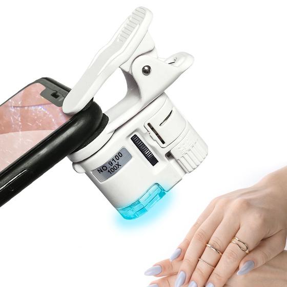 Mini Microscópio Lupa Portátil Câmera Zoom Led 60x Celular - Lelong ...