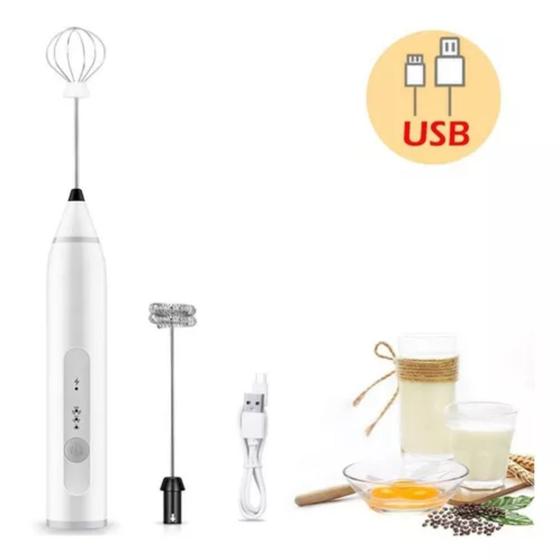 Mini Mixer Batedor Elétrico Bebidas e Ovos Portátil Branco - Utimix ...