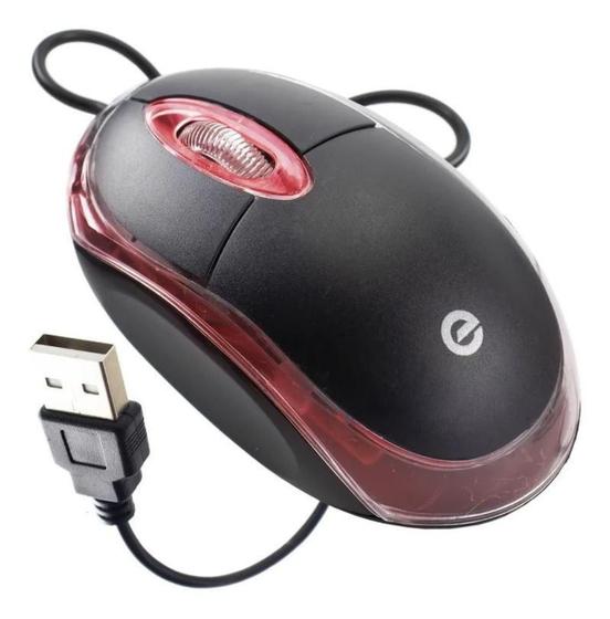 Mini Mouse Usb Com Fio Optico Com Leds Para Notebook Ms9 - Exbom ...