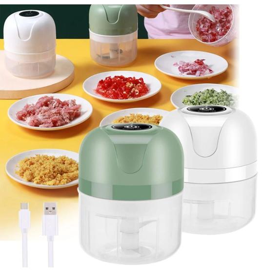 Mini Multiprocessador Triturador Elétrico 3 Laminas Inox Alho USB ...