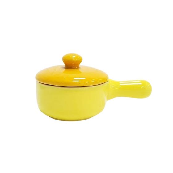 Mini Panelinha Amarela Com Tampa - Scalla Cerâmica - Mini Panela ...