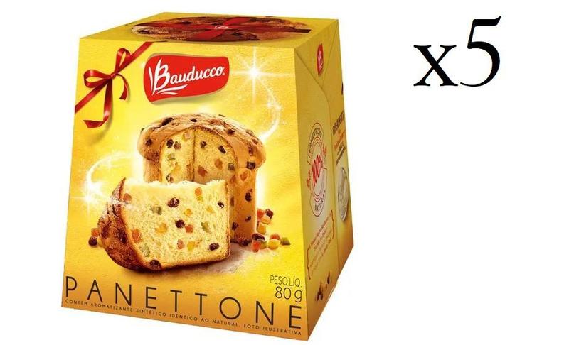 Mini Panettone Bauducco Frutas 80g- Kit com 5 unidades - Panetone ...