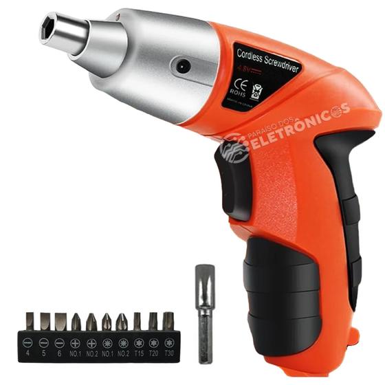 Mini Parafusadeira Elétrica Sem Fio Portátil Recarregável 10 Bits ...