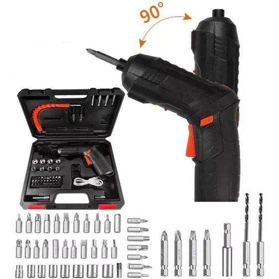 Mini Parafusadeira Furadeira Elétrica 2 Em 1 Maleta 45 Peças Linha ...
